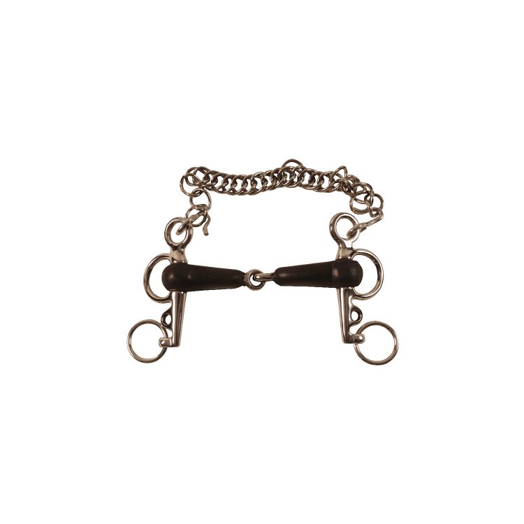 RUBBER COVERED PELHAM BIT WITH SHORT CHEEKS – OUMA HORSE