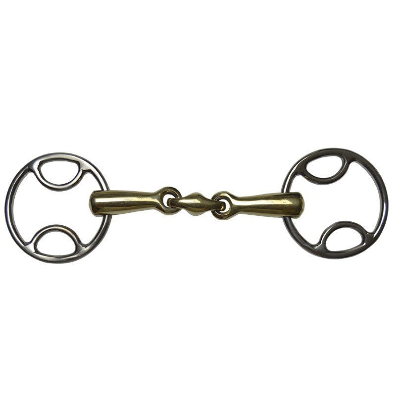 Double jointed loop ring bit with brass – OUMA HORSE